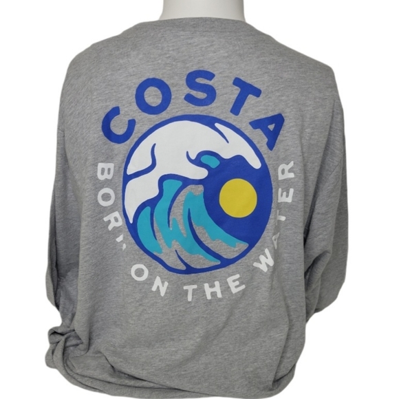 Costa | Shirts | Costa Long Sleeve Gray Tee Shirt Born On The Water ...